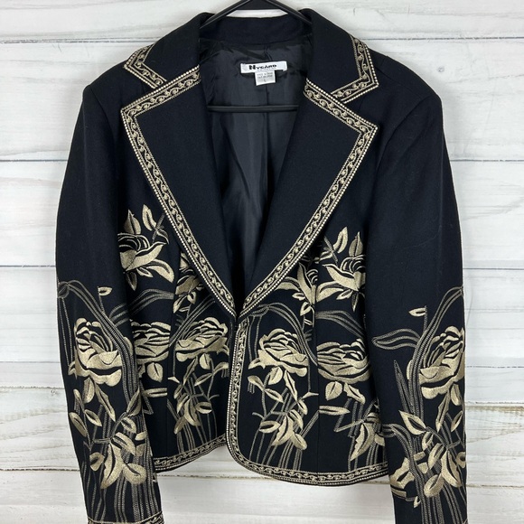 Nygård | Jackets & Coats | Nygard Collection Black Wool Gold Floral ...
